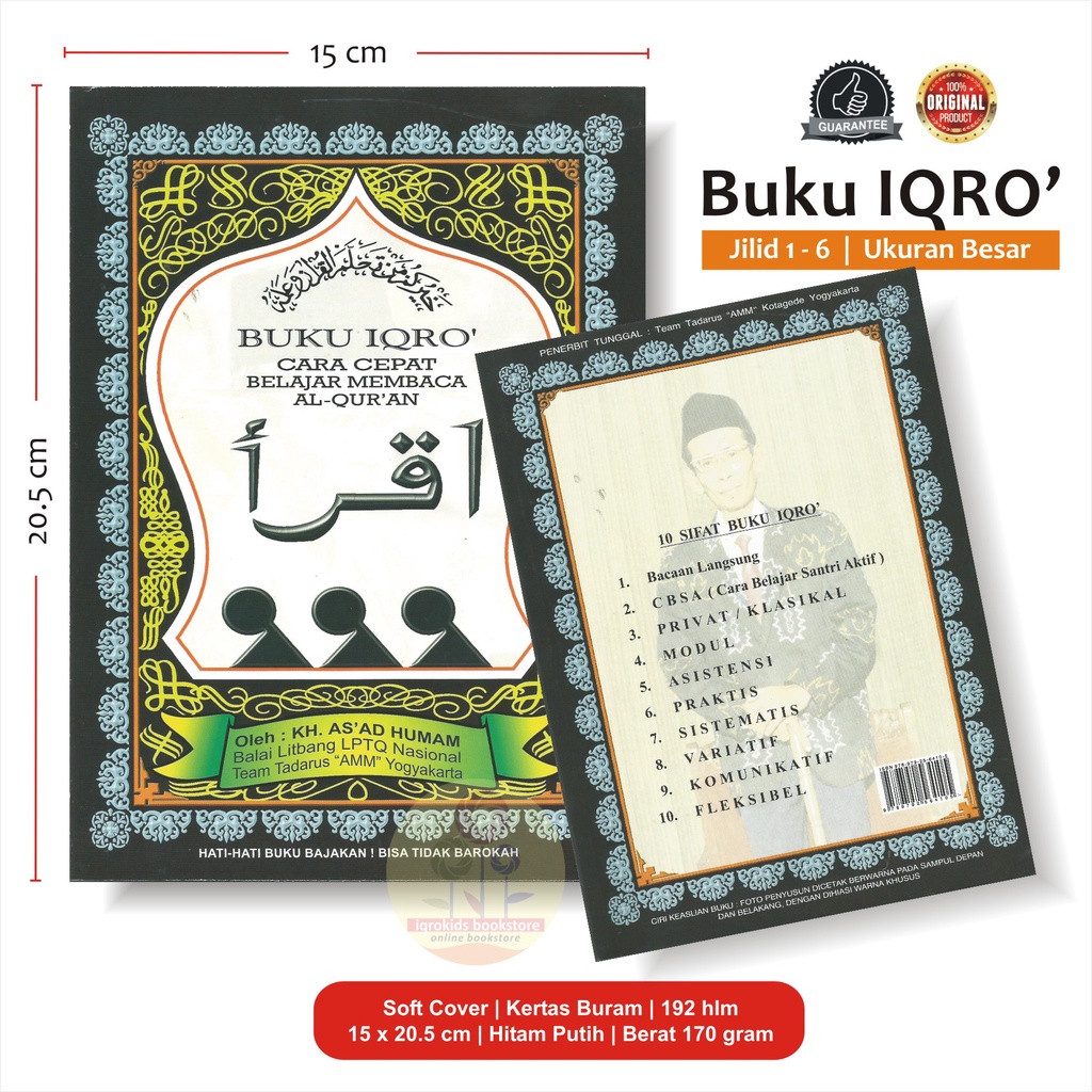 Jual Buku Iqro Iqra bendel jilid 1-6 Ukuran Besar Original | Shopee Indonesia