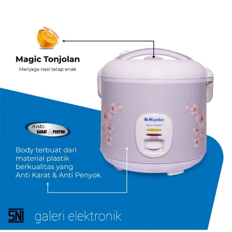 Jual Rice cooker,magic com,penanak nasi miyako 1,8 liter mcm 509ts 3in1 ...
