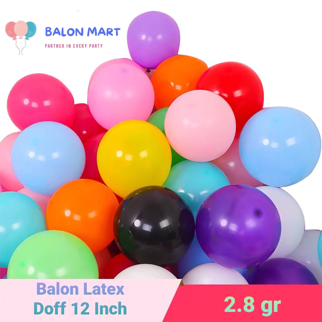 Jual (GROSIR) Balon Latex Doff 12 Inch (1 PACK isi 100) | Shopee Indonesia