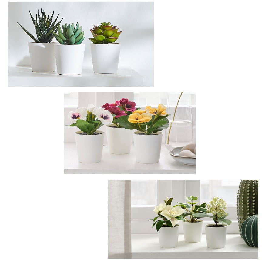 Jual Artificial Plants Set isi 3pcs Tanaman TIruan Pot Bunga Imitasi ...