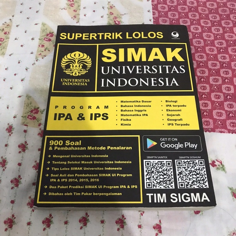 Jual Buku latihan simak ui LOLOS SIMAK UI tim sigma ipa&ips | Shopee Indonesia