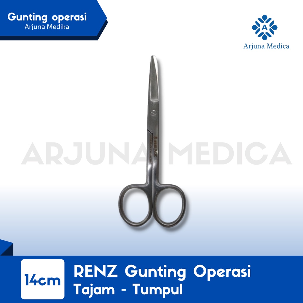 Jual RENZ Gunting Operasi Lurus Tajam-Tumpul 14cm | Shopee Indonesia