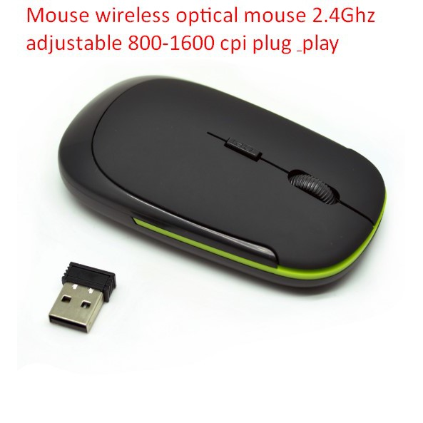 Jual Mouse wireless optical mouse 2.4Ghz adjustable 800-1600 cpi plug ...