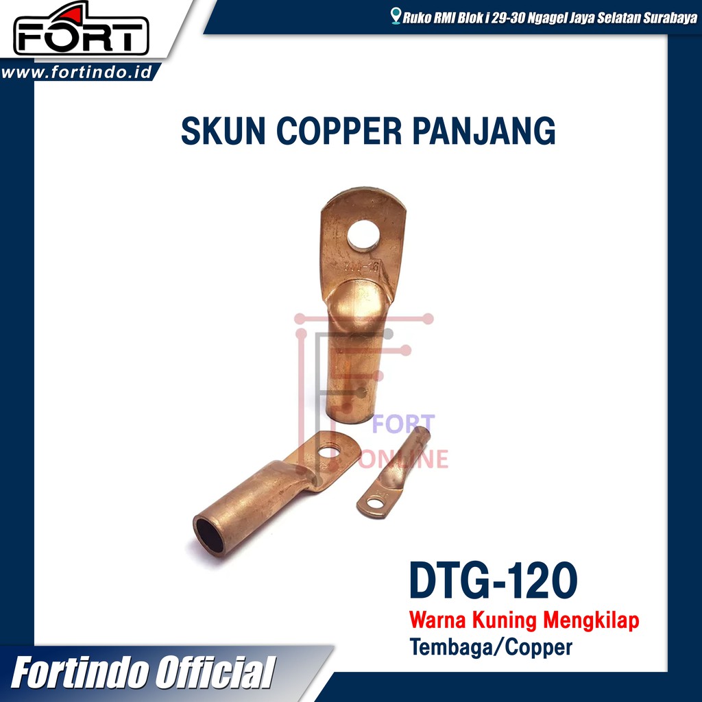 Jual Skun DTG-120 Scun Copper Tembaga Kuning Mengkilap Cable Lugs ...