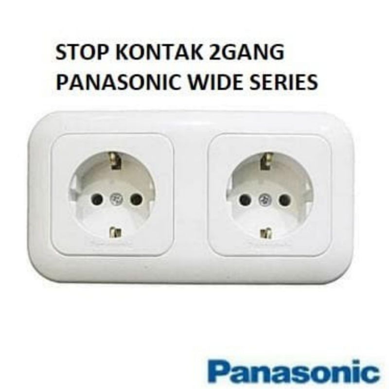 Jual Stopkontak panasonic double non cp stop kontak power outlet 2 gang ...