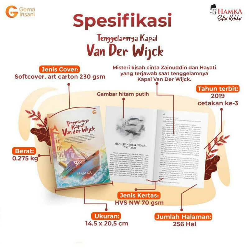 Jual Buku Tenggelamnya Kapal Van Der Wijck Karya Buya Hamka Shopee