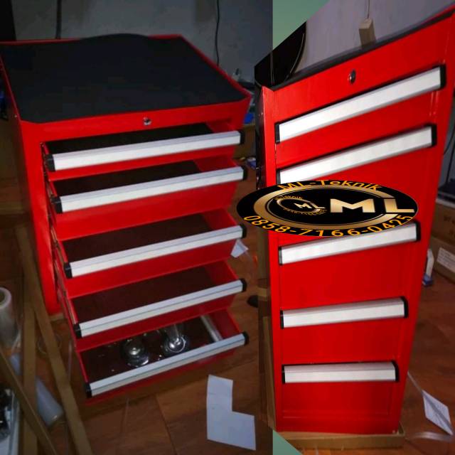 Jual Lemari Tool Trolley 5 Laci - Tool Box Roller Cabinet 5 Drawers ...