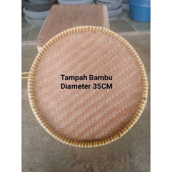 Jual Tampah bambu Diameter 35CM kualitas premium tempat kue, tumpeng ...
