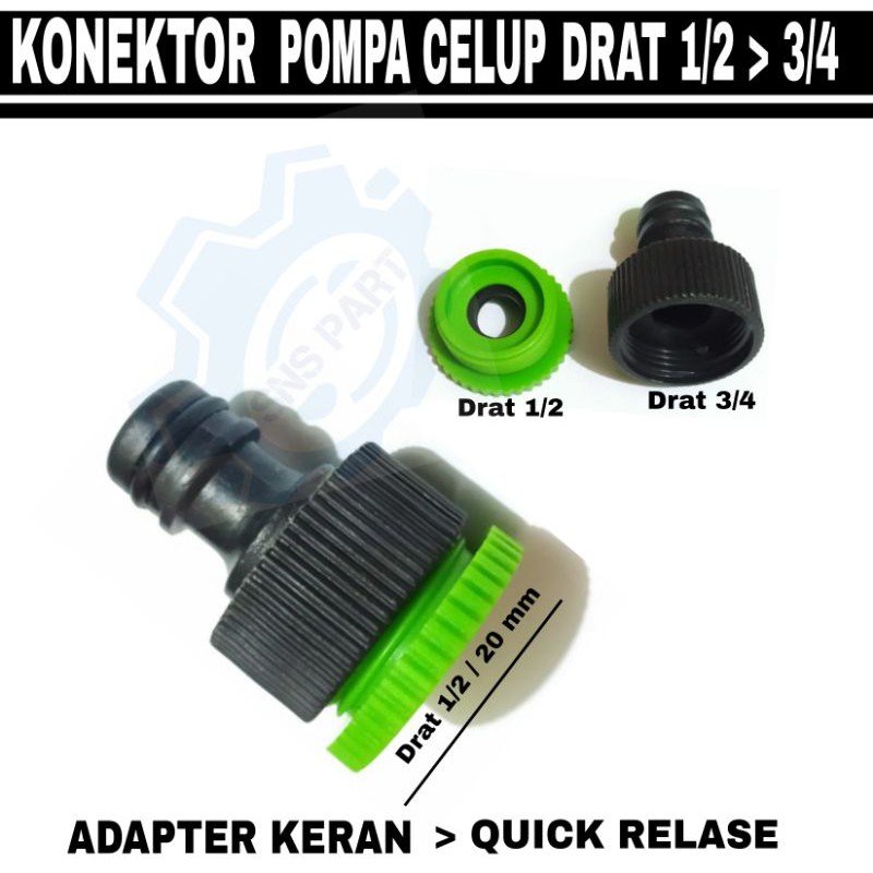 Jual Konektor Adapter kran 1/2 3/4 | Shopee Indonesia