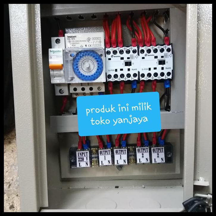 Jual panel otomatis timer double kontaktor 20A/panel timer theben ...