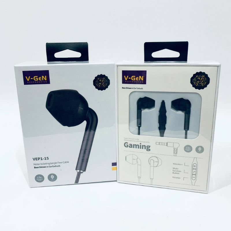 Jual Earphone V-GeN VEP1-15 Wired Handsfree Headset L Shape Gaming VGEN ...