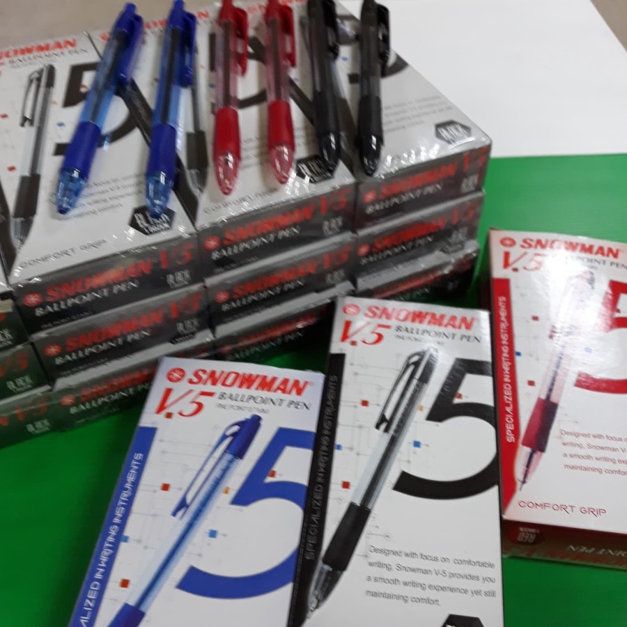 Jual Ballpoint pulpen pen Snowman V5 0.7 mm | Shopee Indonesia