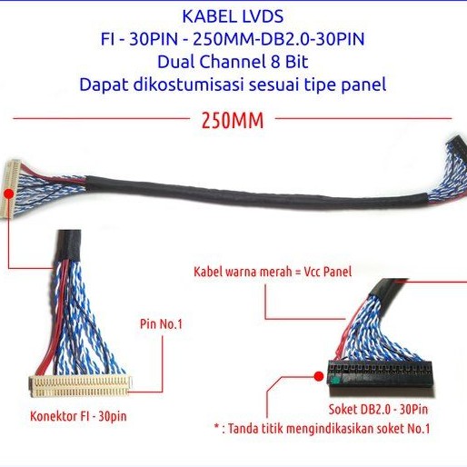 Jual Kabel LVDS TV Panel TCON 30Pin D8 FIA - Dual Channel 8 Bit | Shopee Indonesia