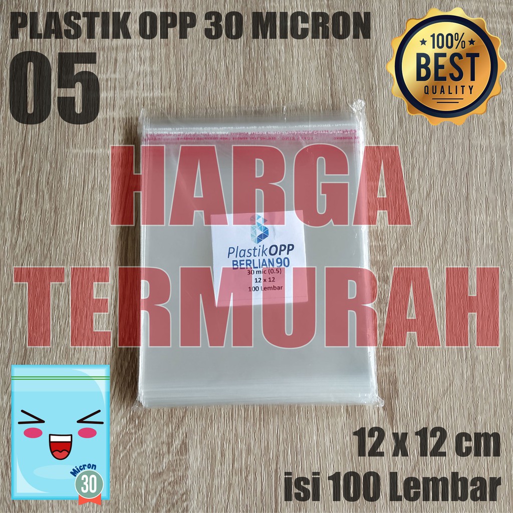 Jual 12 x 12 cm PLASTIK OPP TEBAL 30 Micron (0,5) PLASTIK KEMASAN | Shopee Indonesia