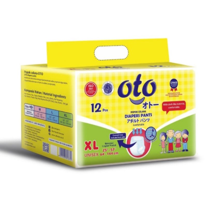 Jual Oto Diapers Adult Pants/Popok Dewasa Model Celana Ukuran XL Isi 12 pcs | Shopee Indonesia