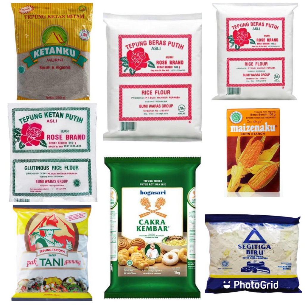 Jual Tepung Terigu Segitiga Biru / Cakra Kembar / Ketan Putih / Ketan ...