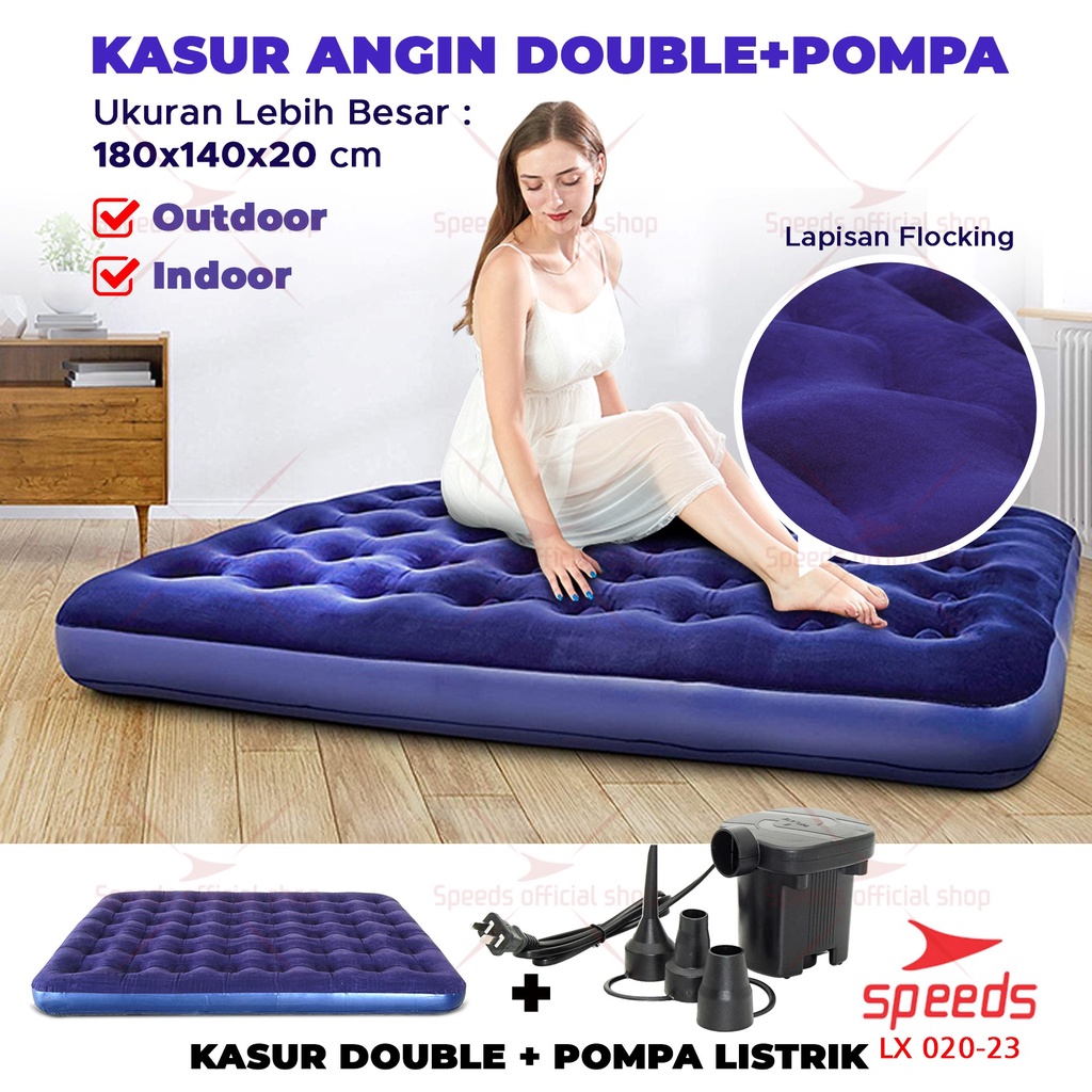 Jual SPEEDS Matras Angin Single/Double Kasur Tiup Air Sleeping Bed ...