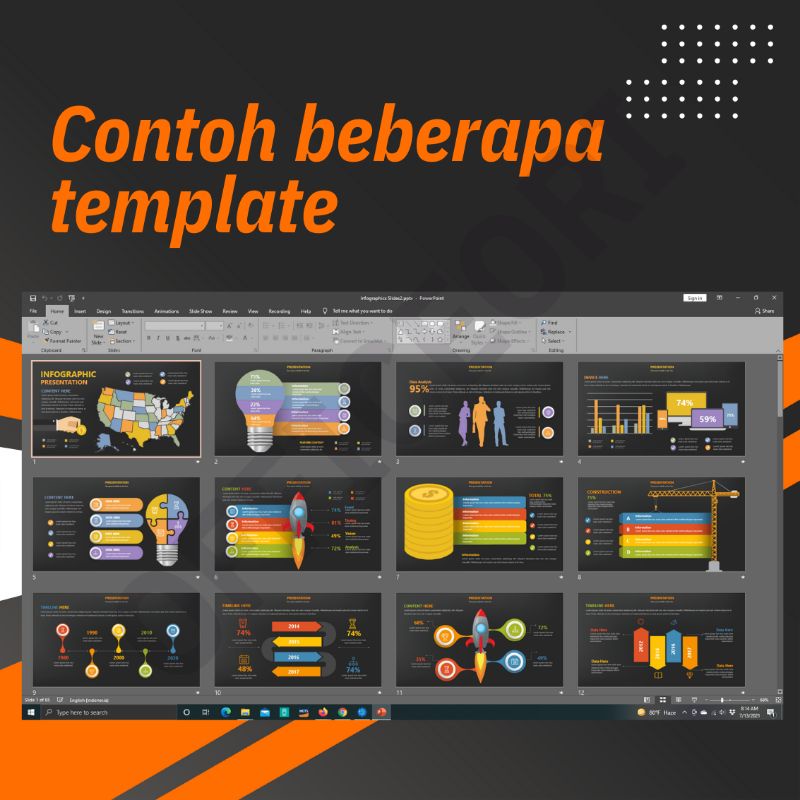 Jual Template PowerPoint Premium Infographics, All In One Social ...