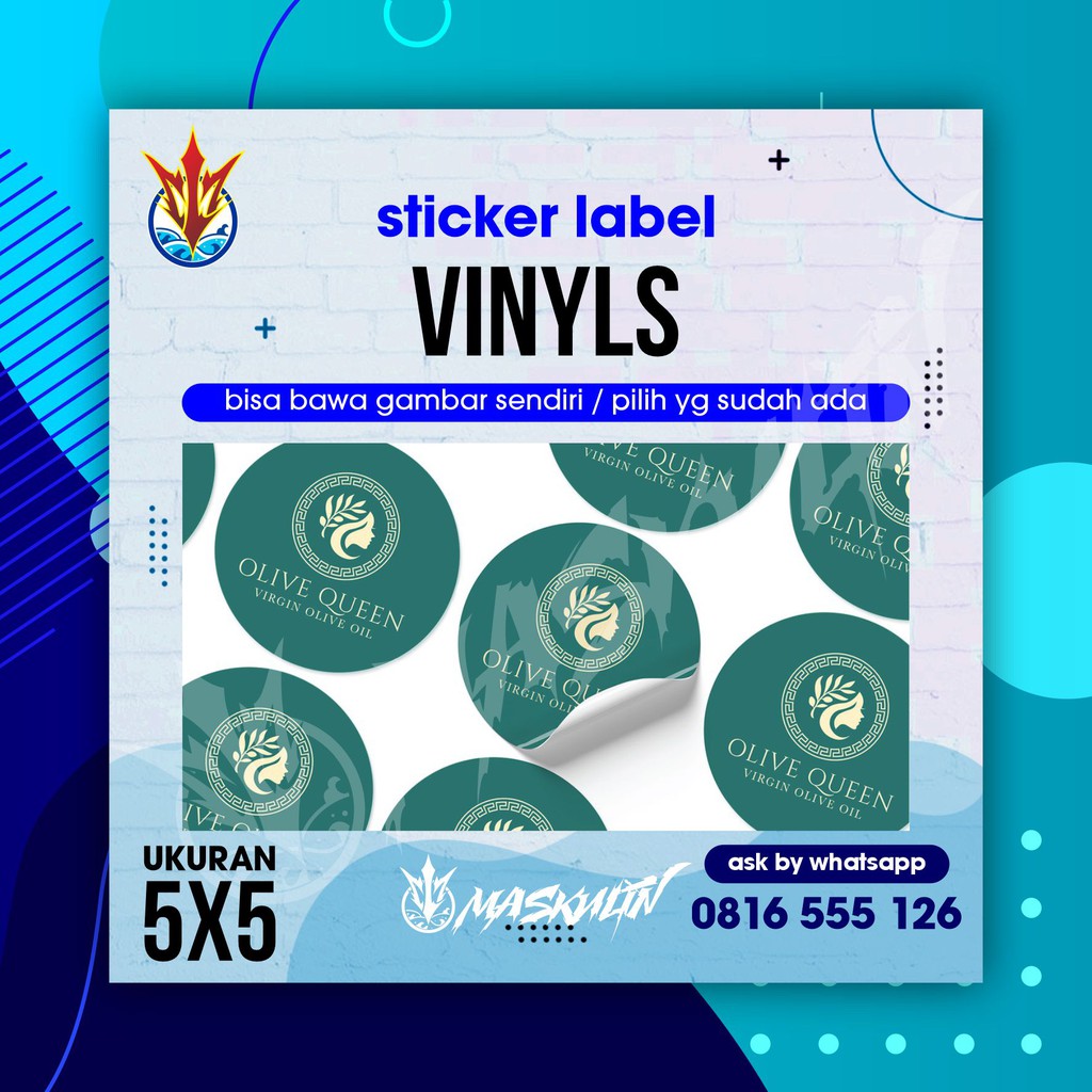 Jual stiker label 5X5 VINYL tanpalaminasi TOKO OLSHOP KUE BAKERY ...
