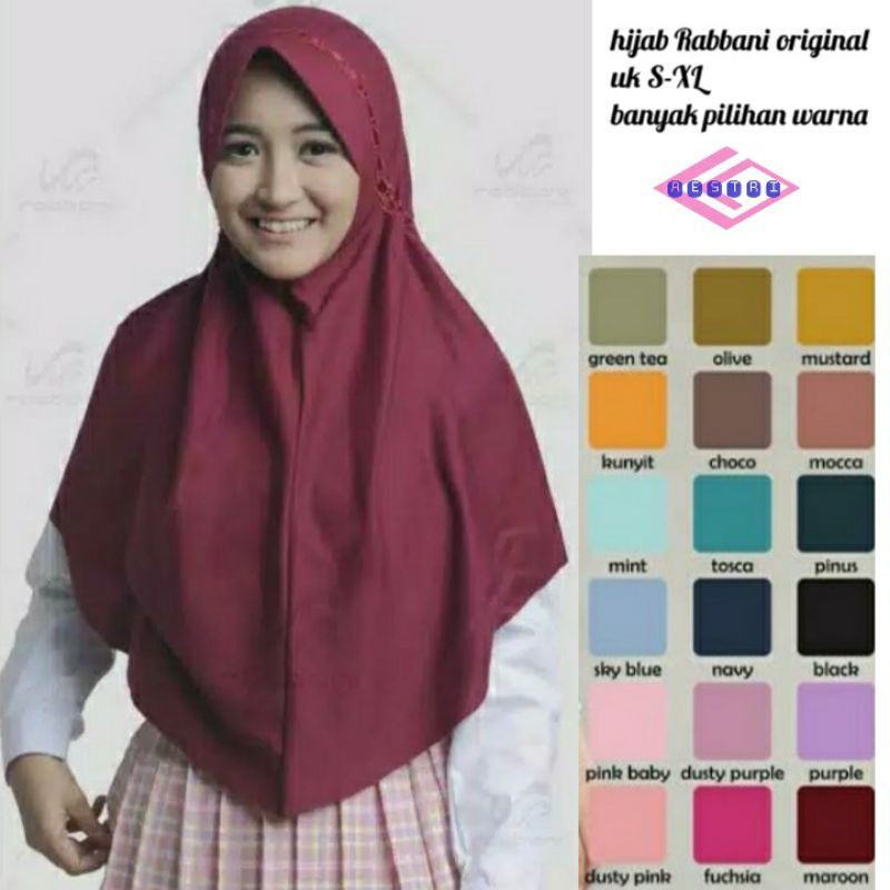 Jual AESTRI Jilbab rabbani original An Hemy Ukuran s, m, L, xl warna ...