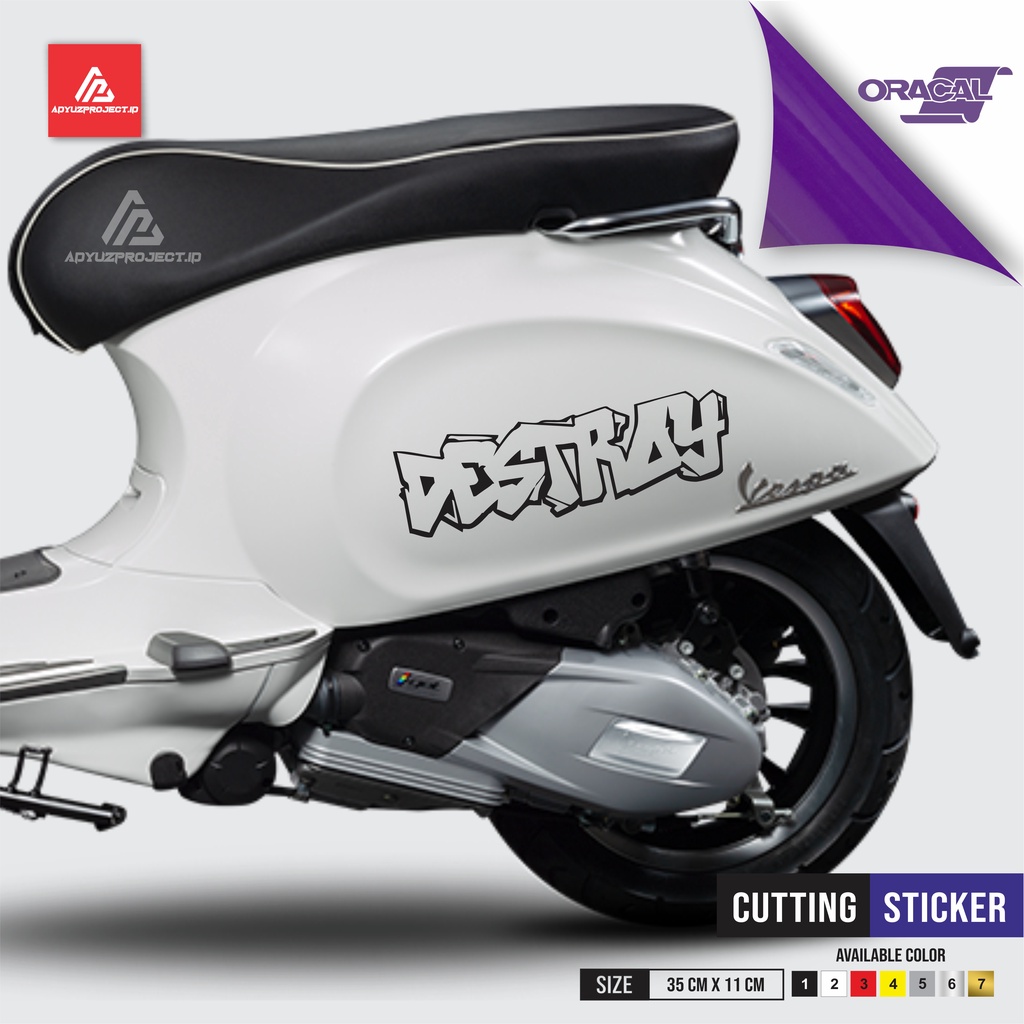 Jual DESTROY (2PCS) Sticker Cutting Mobil Motor Vespa Scoopy Vino Vario ...