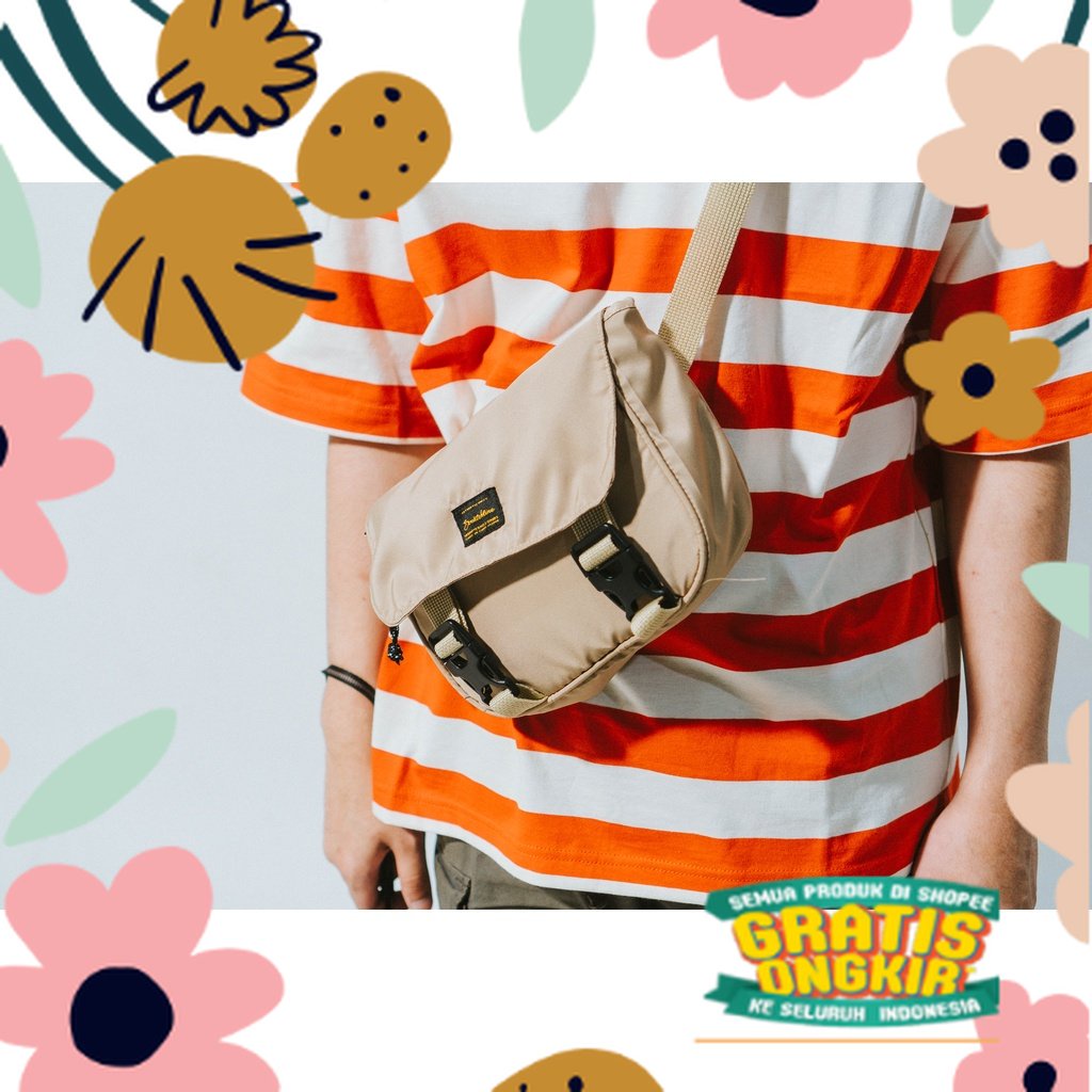 Jual Putih Hitam Polos cewek anak perempuan sekolah casua / Scratchline Two Tuck Sling Bag Black ...