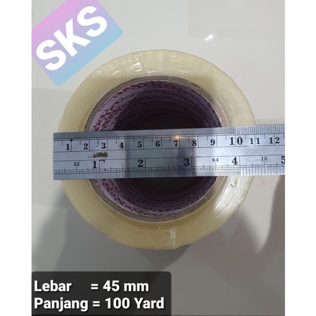 Jual Lakban BESAR Bening Ukuran 100 Yard 45 mm Isolasi Paket Solasi ...