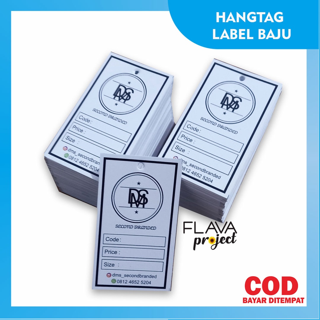Jual PAKET hang tag label merk produk fashion + tali pengait hangtag ...