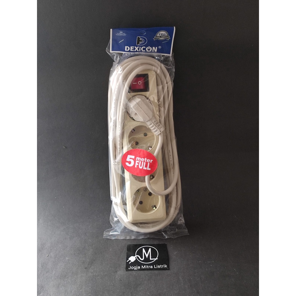 Jual KABEL ROLL / KABEL EXTENSION 4 LUBANG 5 METER DEXICON | Shopee ...