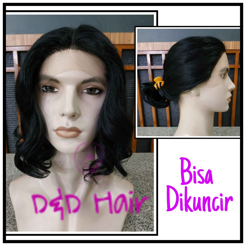 Jual Wig Gondrong - D&D300705 - Black - Front Lace Wig - Bisa Dikuncir ...