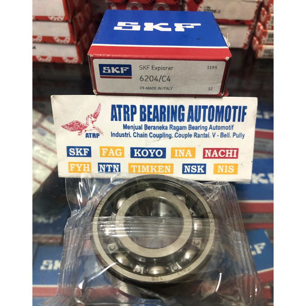 Jual BALL BEARING 6204/C4 6204 C4 20X47X14 HIGH SPEED SKF ORIGINAL ...