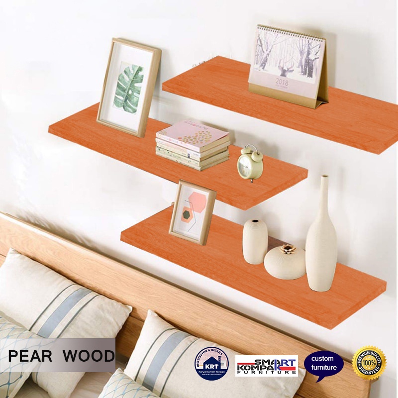 Jual Ambalan Dinding Minimalis | 3Set | Rak Kayu Gantung Tempel Dinding ...