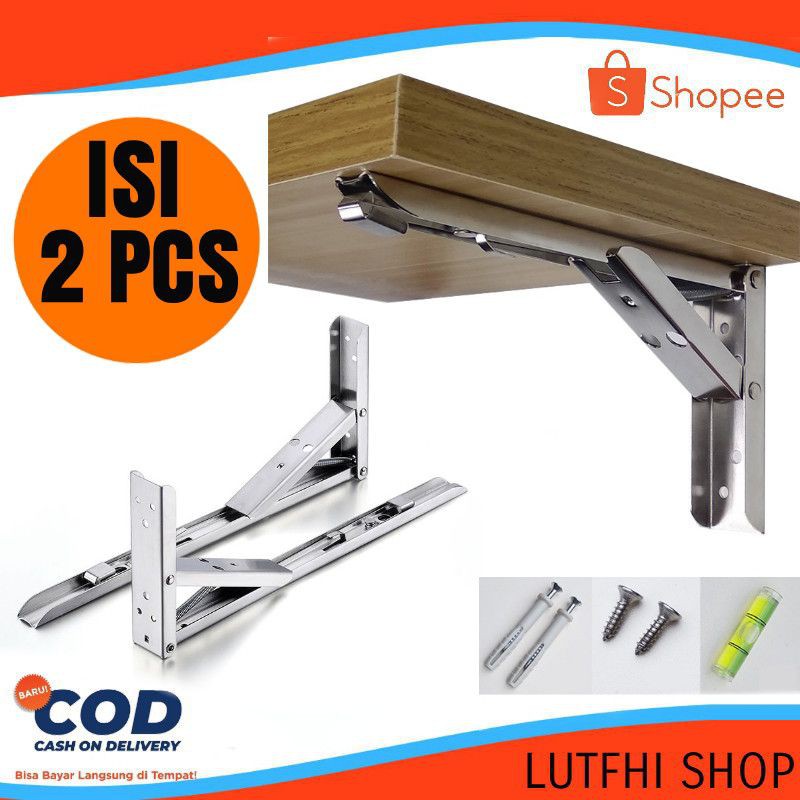 Jual Bracket Engsel Siku Lipat Meja Stainless Max Steel Load 65kg 8 10 ...