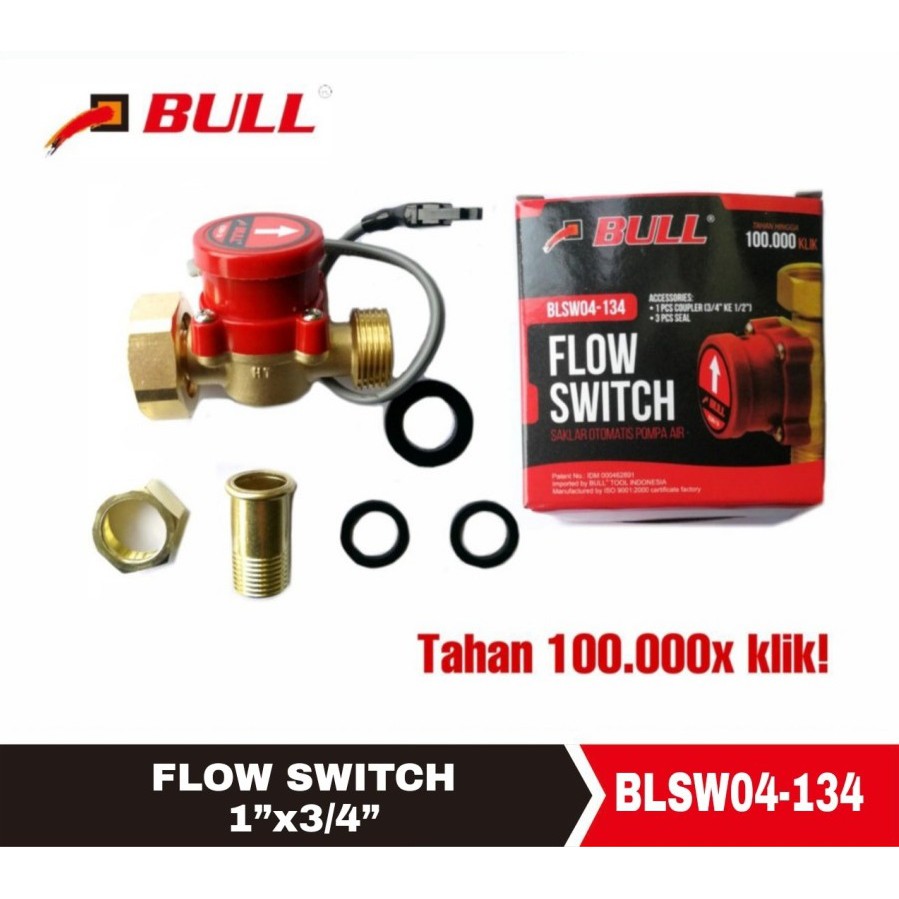 Jual BULL Otomatis Pompa Air Dorong - Flow Switch 3/4 inch Booster Pump ...