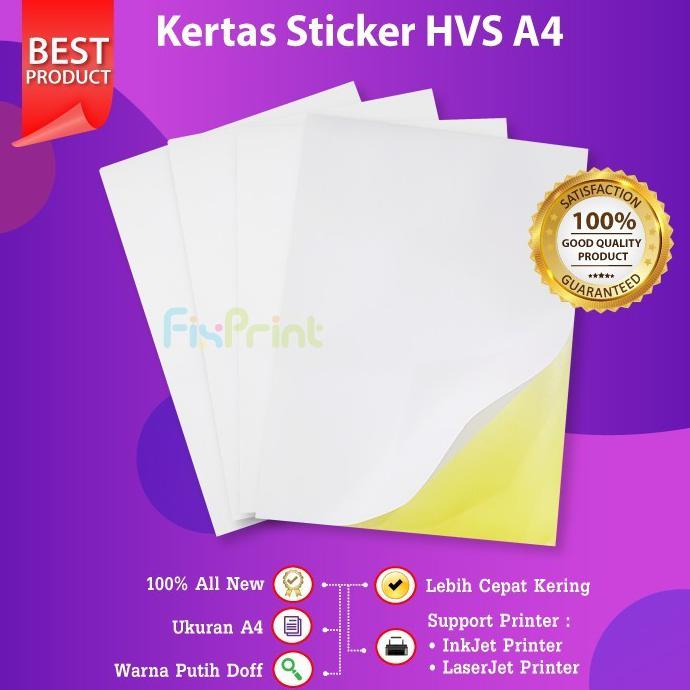 Jual Kertas Stiker Label Sticker Text Paper Hvs Glossy A4 Lembaran ...
