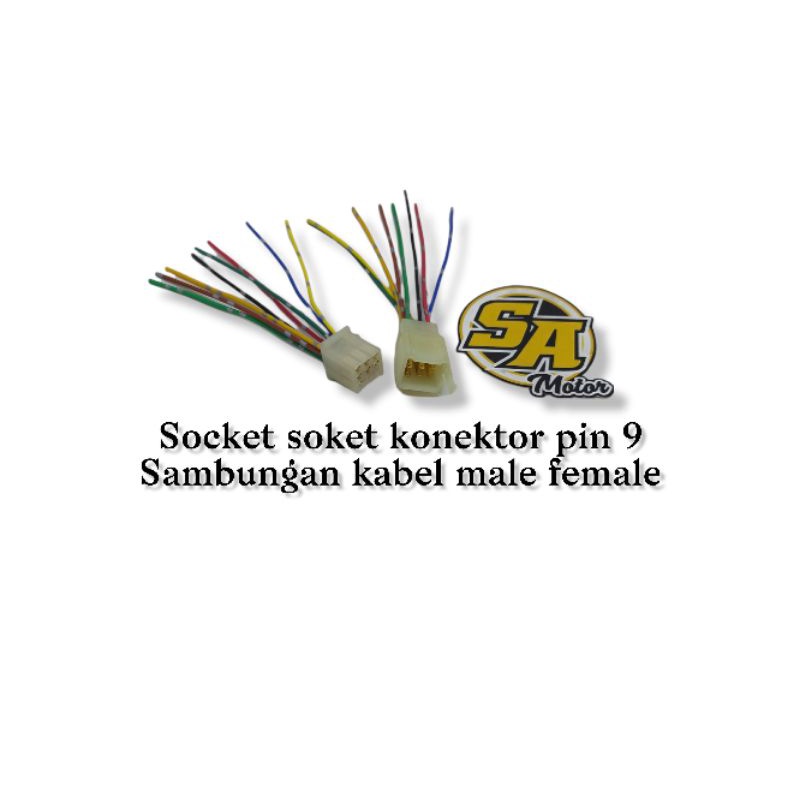 Jual SOCKET SOKET KONEKTOR PIN 9 SAMBUNGAN KABEL MOTOR PIN 9 MALE ...