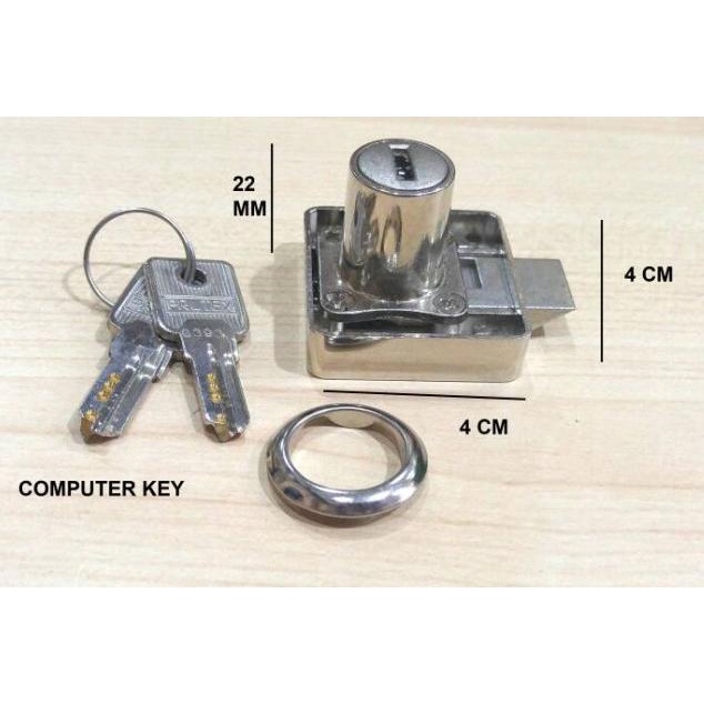 Jual Kunci Laci Stainless Steel Computer Key / Drawer Lock ( Lidah ...