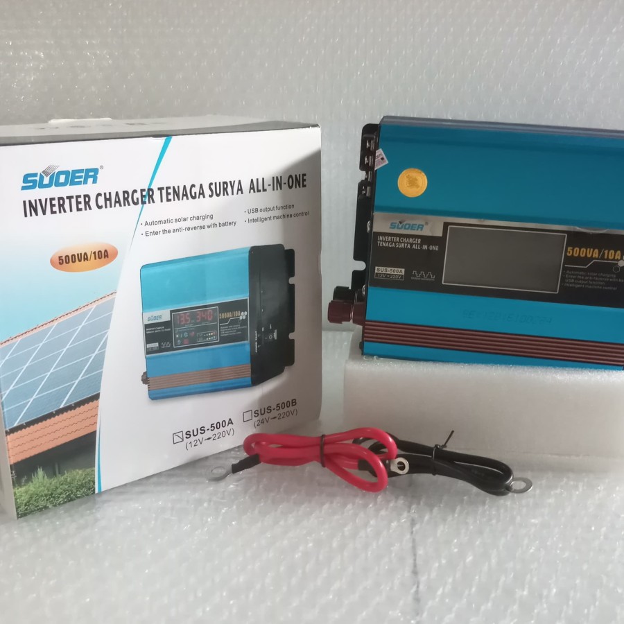 Jual SOLAR INVERTER 12v 500 watt + Charger Controller - SUOER SUS-500A ...
