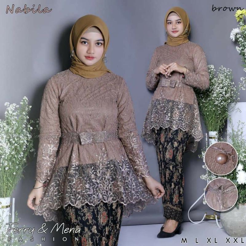 Jual SETELAN KEBAYA NABILA TILLE / KEBAYA WISUDA MODERN / KEBAYA AUREL | Shopee Indonesia
