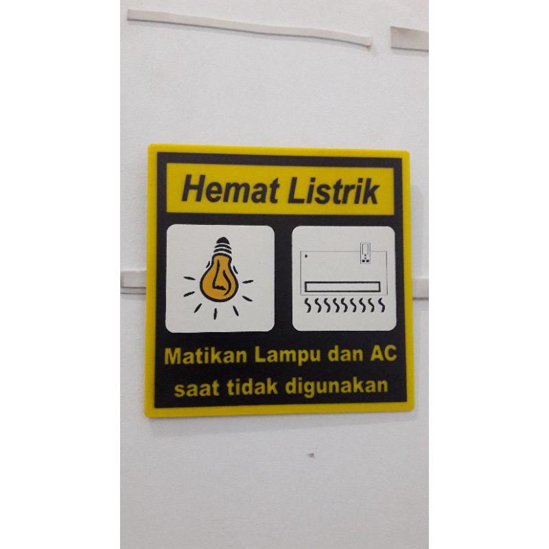 Jual Sign Board Akrilik Rambu Hemat Listrik | Shopee Indonesia