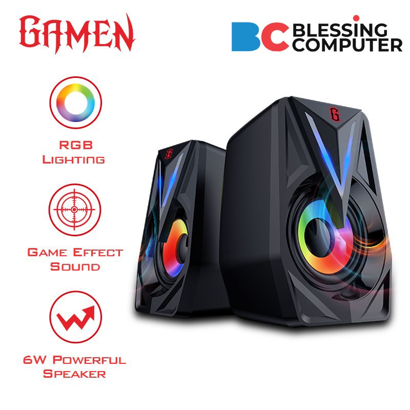 Jual Speaker GAMEN GS1 RGB Gaming Multimedia Black | Shopee Indonesia