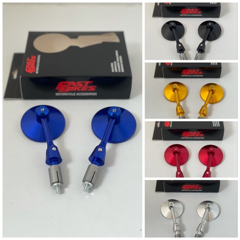 Jual SPION JALU BULAT BAR END CNC FAST BIKES KACA PUTIH CEMBUNG ...