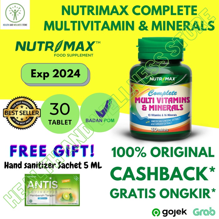 Jual PROMO NUTRIMAX COMPLETE MULTIVITAMINS MINERALS 30 TAB MULTIVITAMIN ...
