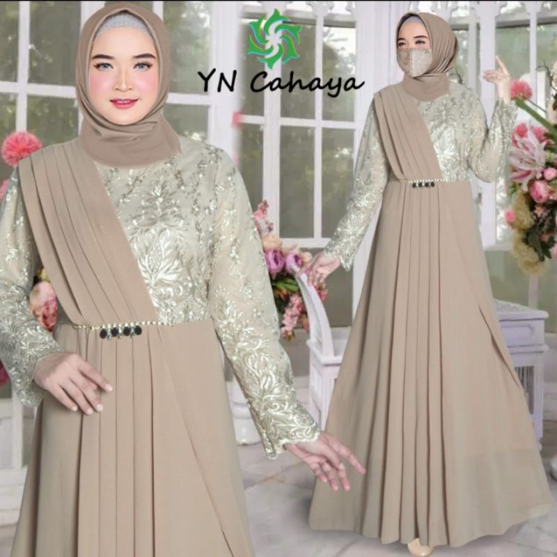 Jual (COD)GAMIS SELENDANG BRAND/GAMIS PESTA MEWAH | Shopee Indonesia