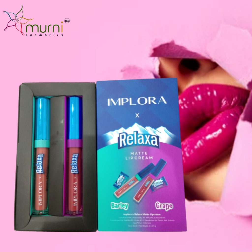 Jual IMPLORA X RELAXA MATTE LIP CREAM 2X2.9G | Shopee Indonesia