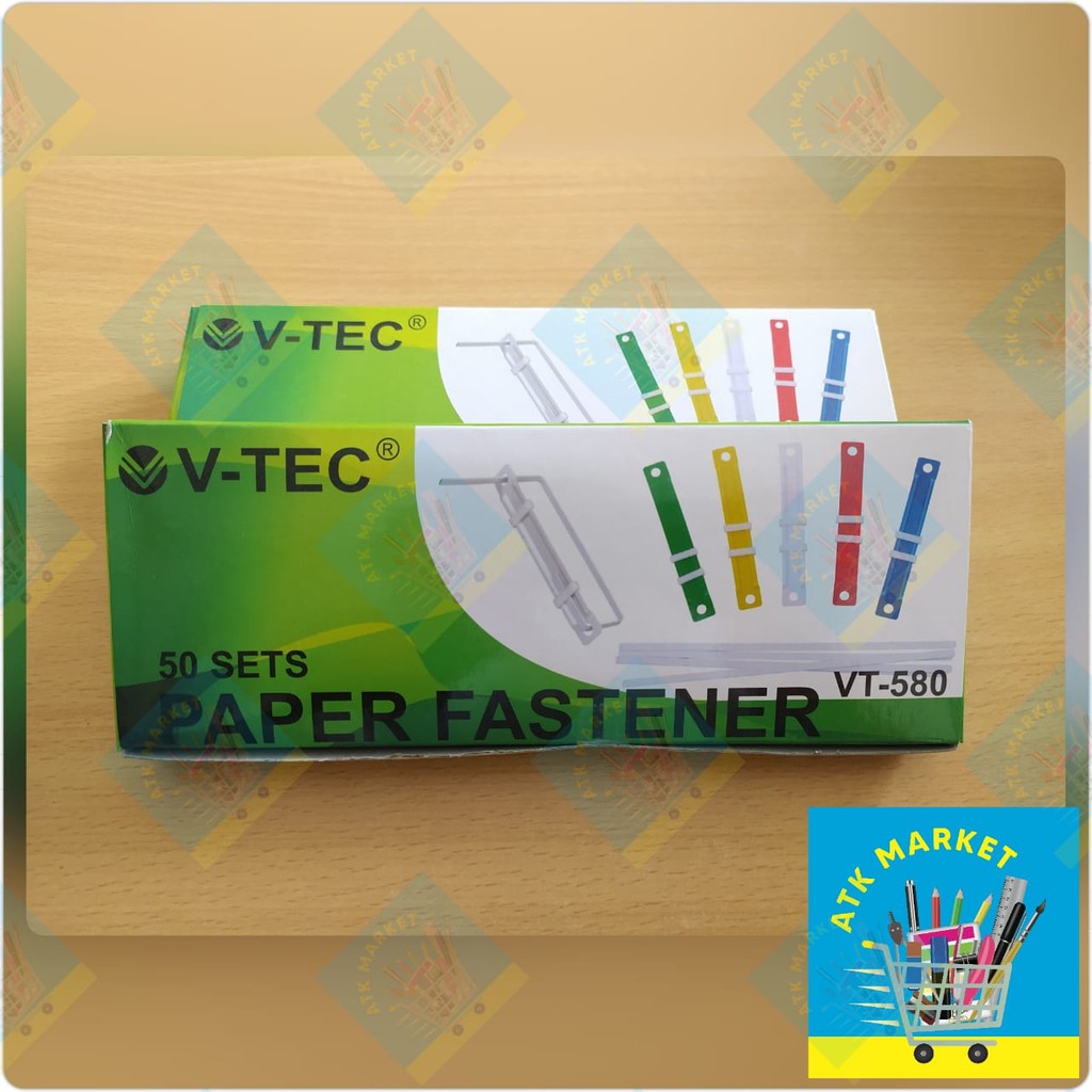 Jual Paper Fastener / Acco Plastik / Pengikat kertas V-Tec Putih polos ...