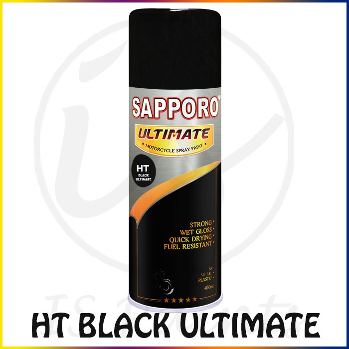 Jual Cat Aerosol Sapporo Ultimate HTBU (Hi-Temp Black Ultimate) @ 400 cc Cat Spray | Shopee ...