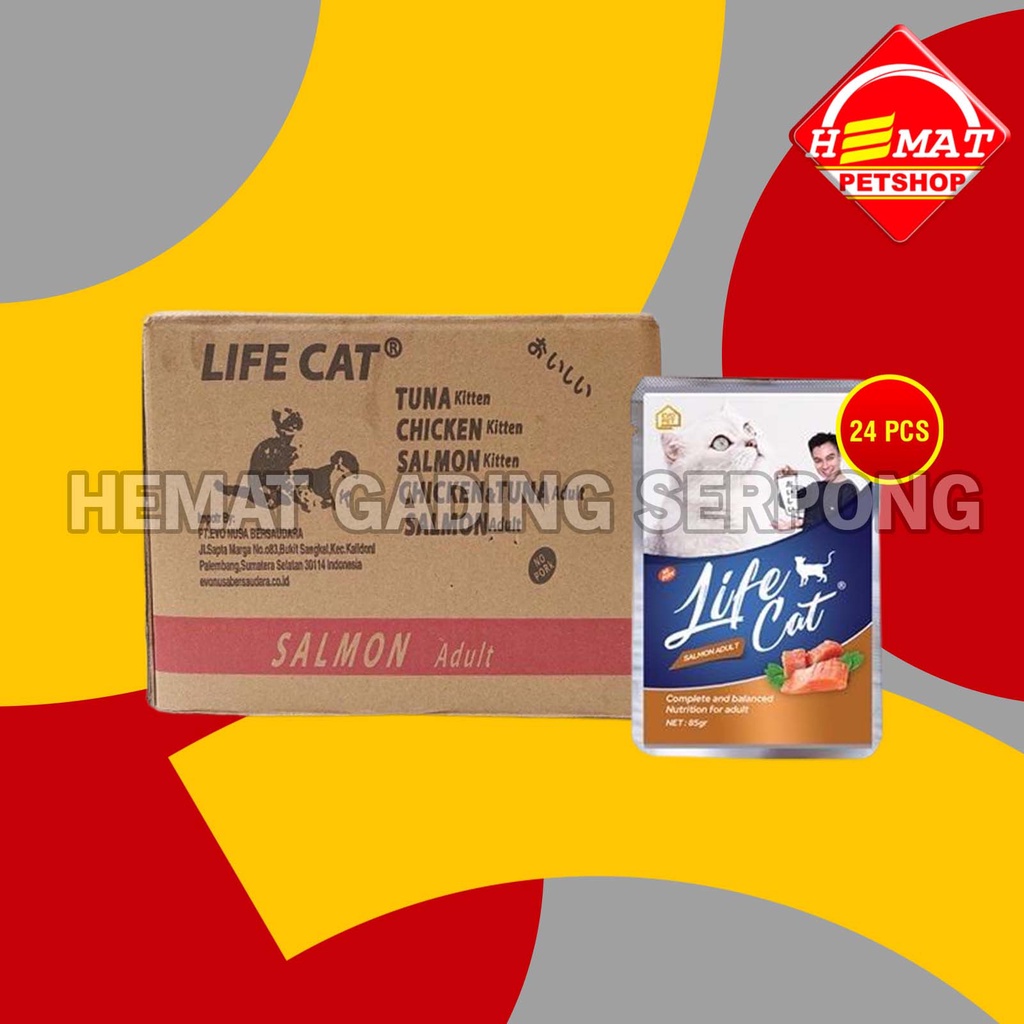 Jual Makanan Basah Kucing Life Cat Sachet Pouch Grosir Dus isi 24 PCS ...