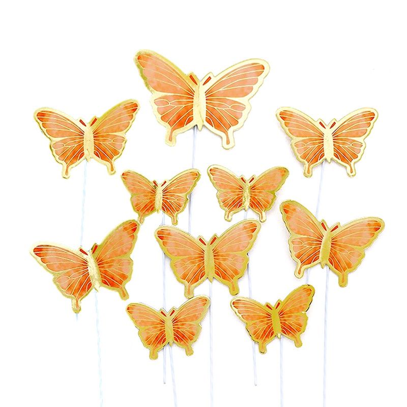 Jual cake topper kupu kupu motif 4 hiasan kue tart butterfly gold emas ...