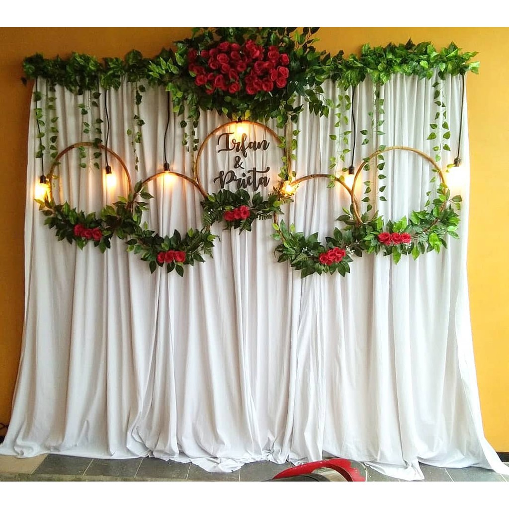 Jual (BACKDROP TEMPEL TEMBOK) Dekorasi Lamaran, Backdrop Akad ...